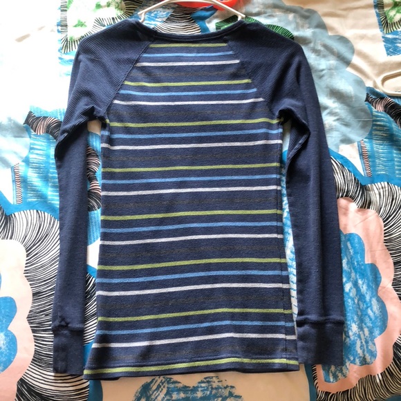 Tops | Striped Thermal Shirt | Poshmark